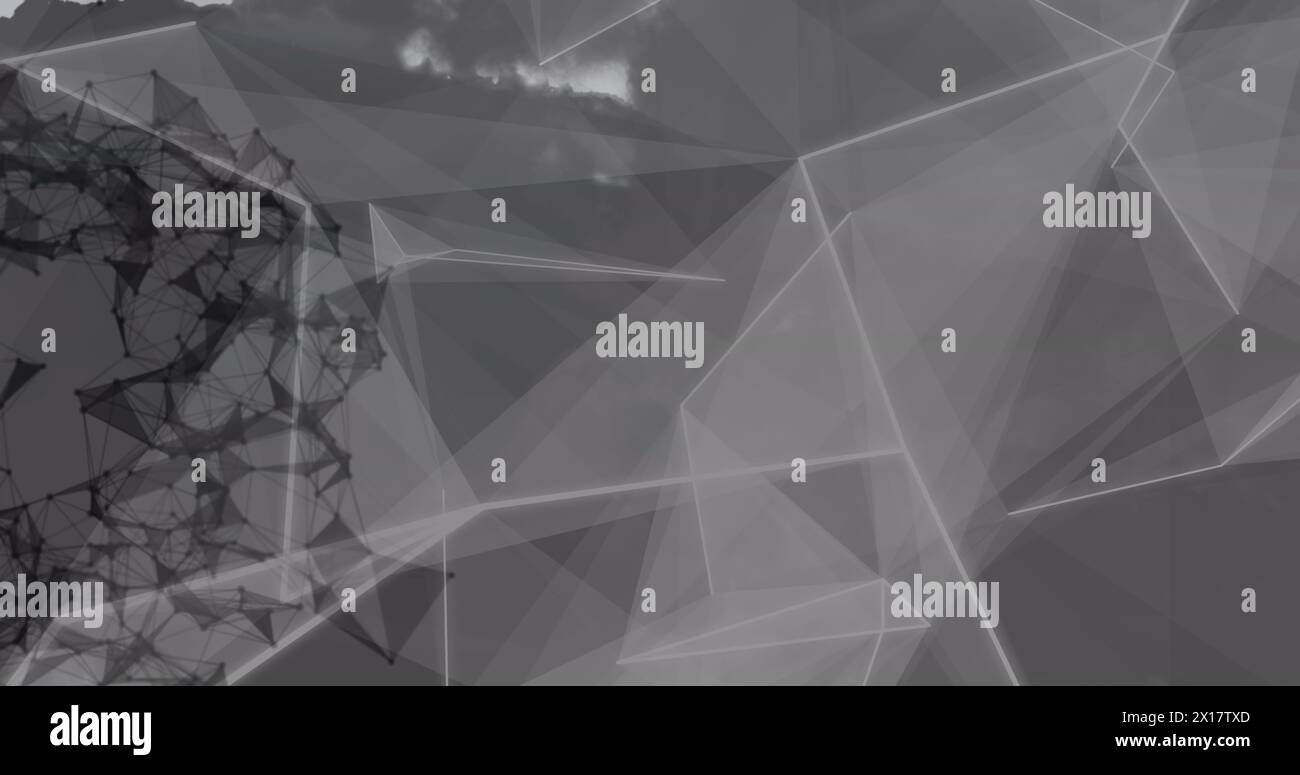 Image of black shapes and clouds moving on grey background Stock Photo ...