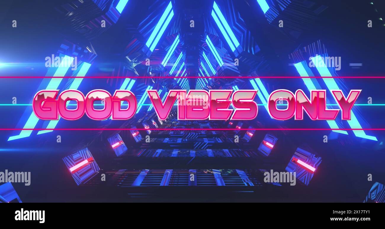 Animation good vibes neon text hi-res stock photography and images - Alamy