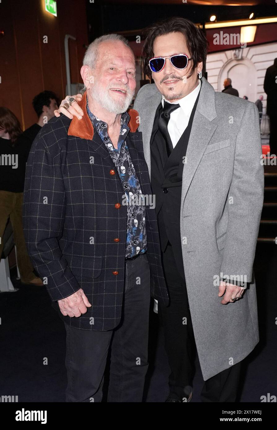Terry Gilliam (left) and Johnny Depp attend the UK premiere of Jeanne ...