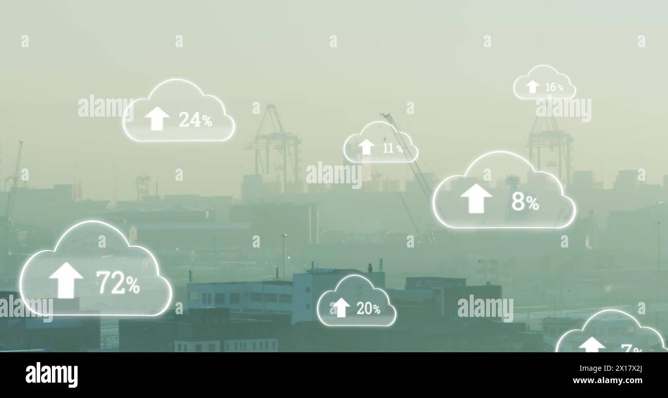 Animation digital icons network clouds hi-res stock photography and ...