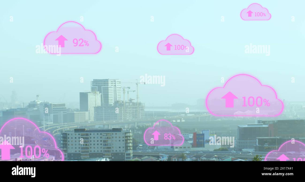 Animation network digital icons clouds hi-res stock photography and ...