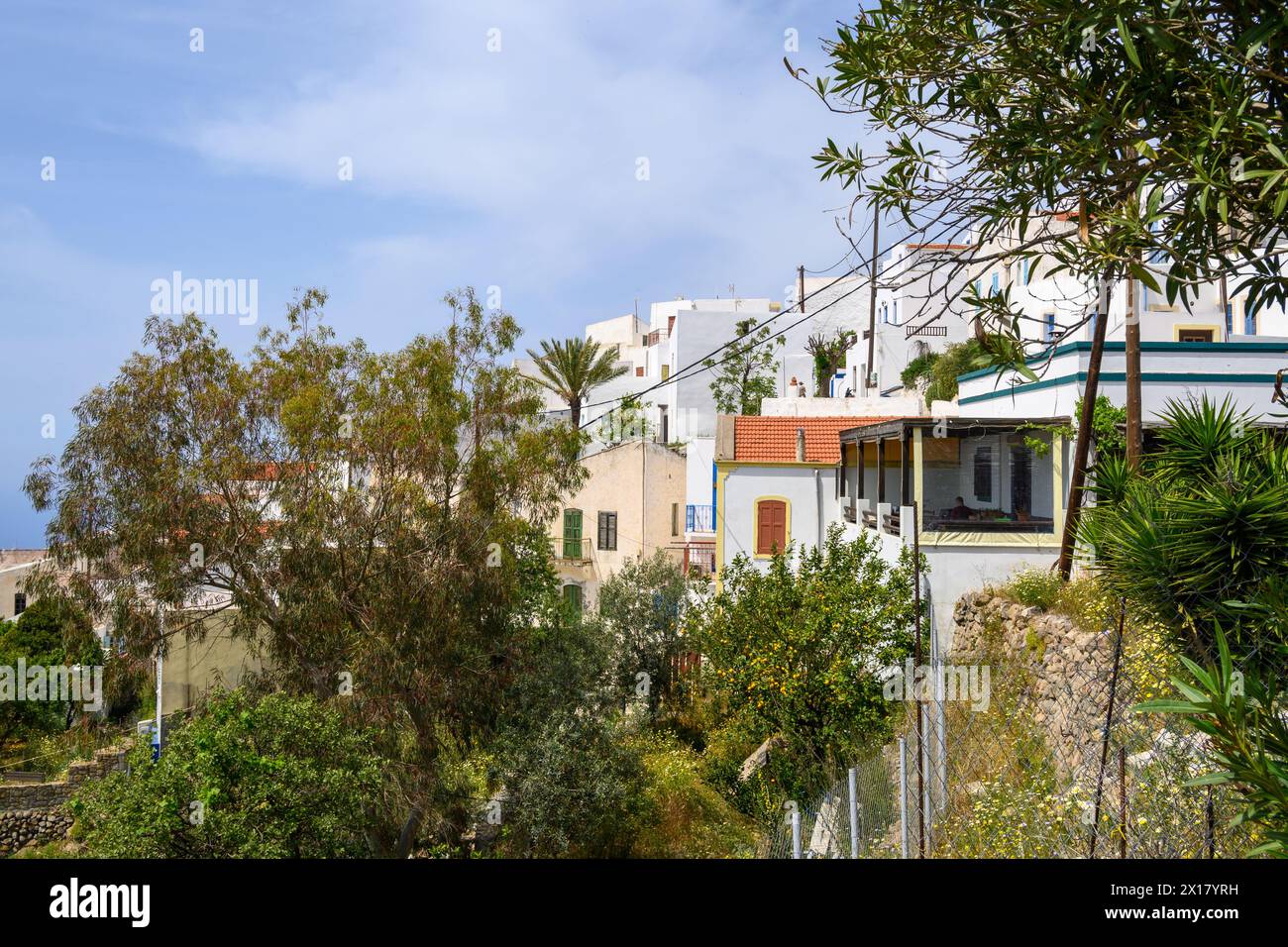 Landscape of traditional Greek village of Nikia. Nisyros island, Greece ...