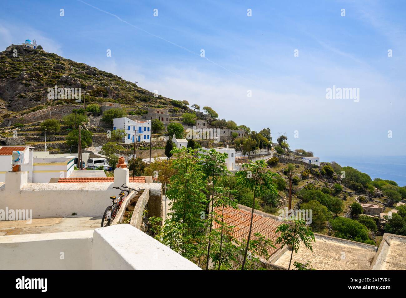 Landscape of traditional Greek village of Nikia. Nisyros island, Greece ...