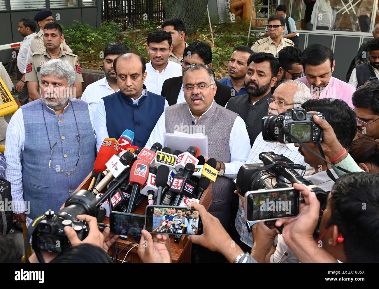 India. 15th Apr, 2024. NEW DELHI, INDIA - APRIL 15: BJP delegation ...