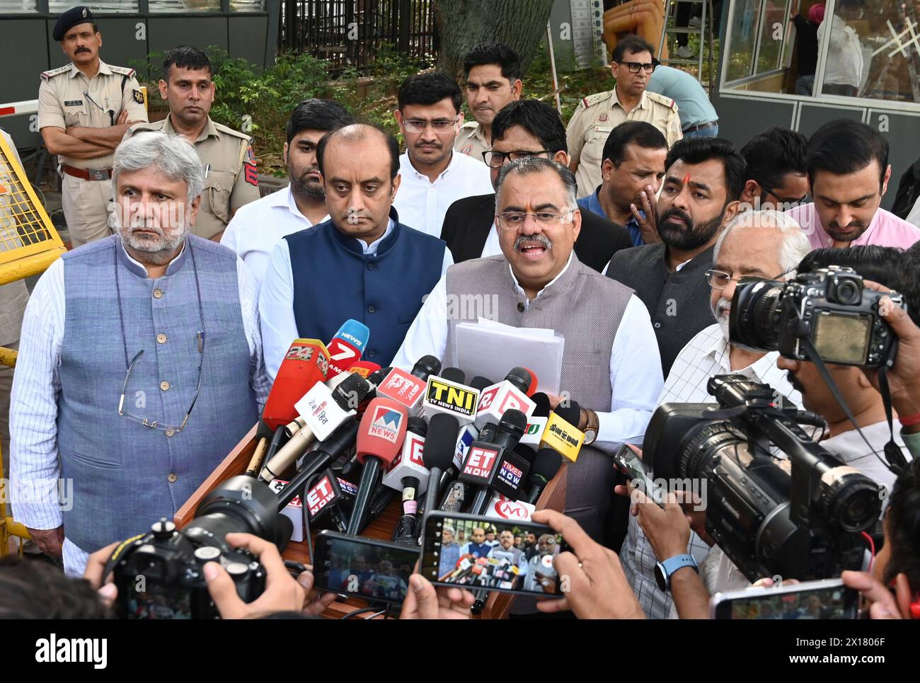 India. 15th Apr, 2024. NEW DELHI, INDIA - APRIL 15: BJP delegation ...