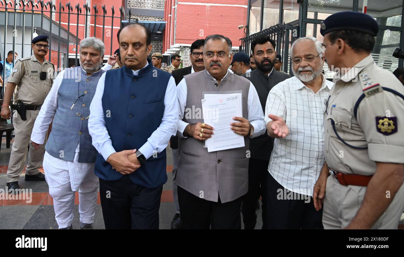 India. 15th Apr, 2024. NEW DELHI, INDIA - APRIL 15: BJP delegation ...