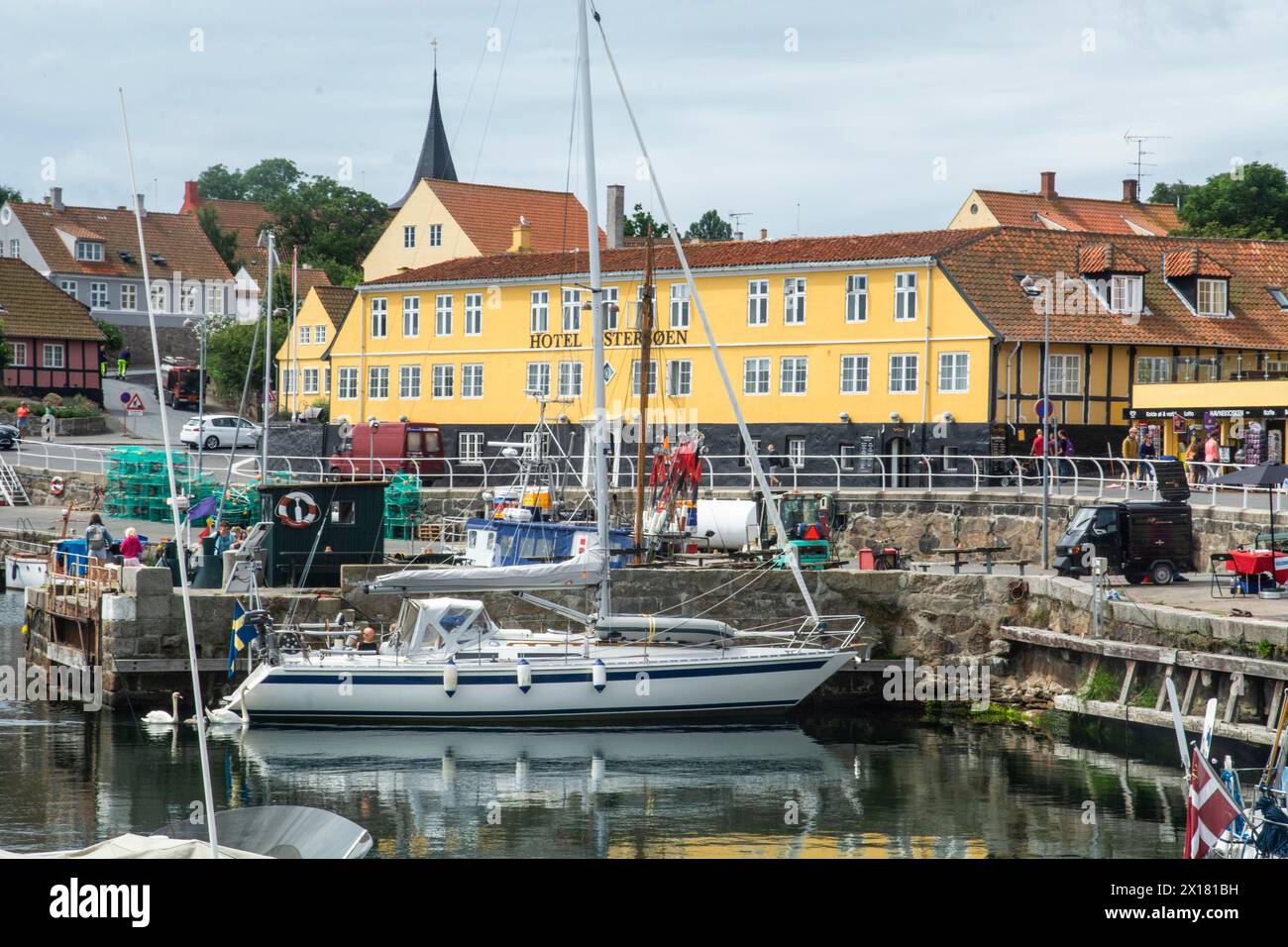 The port of Svaneke on the island of Bornholm, Baltic Sea, Denmark ...