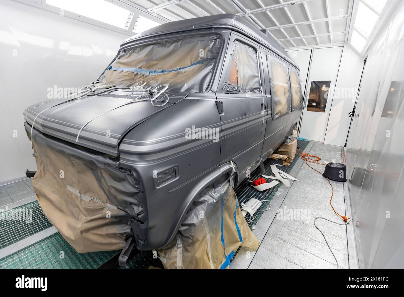 Restoration of a vintage van as it undergoes preparation and receives a ...