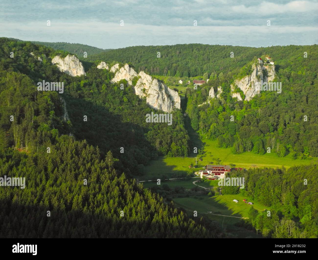 View of the Upper Danube, Jaegerhaus, Bronnen Castle, Upper Danube ...