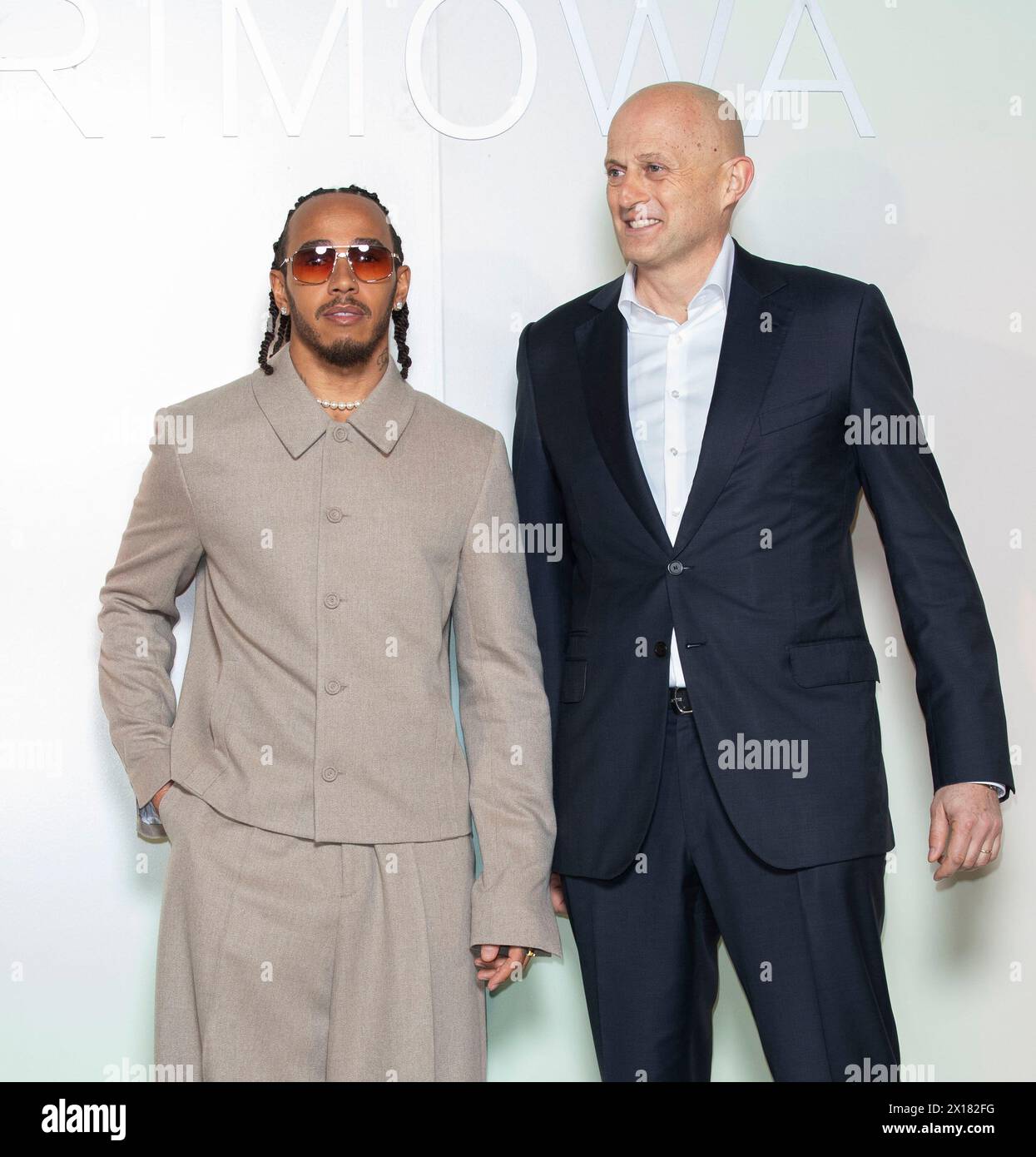 Seoul, South Korea. 15th Apr, 2024. (L to R) Car Racer Lewis Hamilton ...