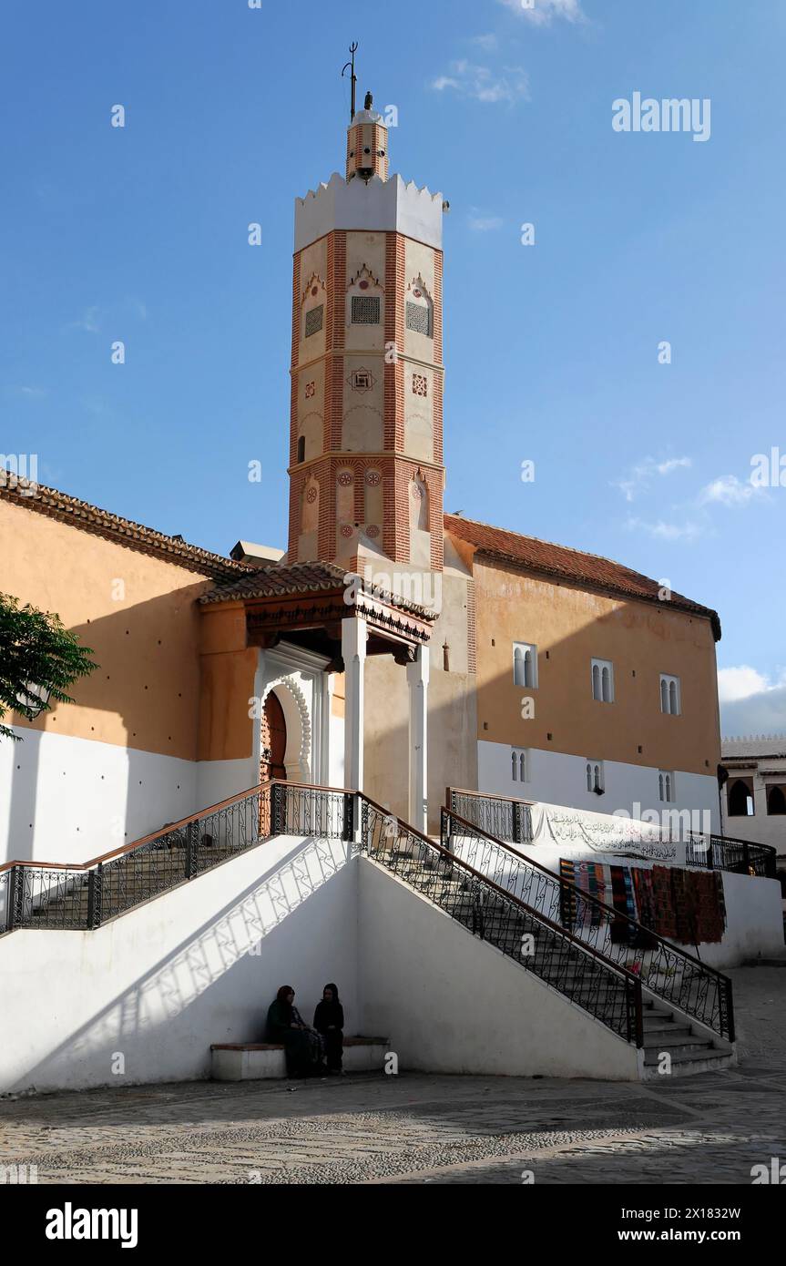 Chefchaouen, Large mosque with minaret in the city centre, Kasbah, A ...