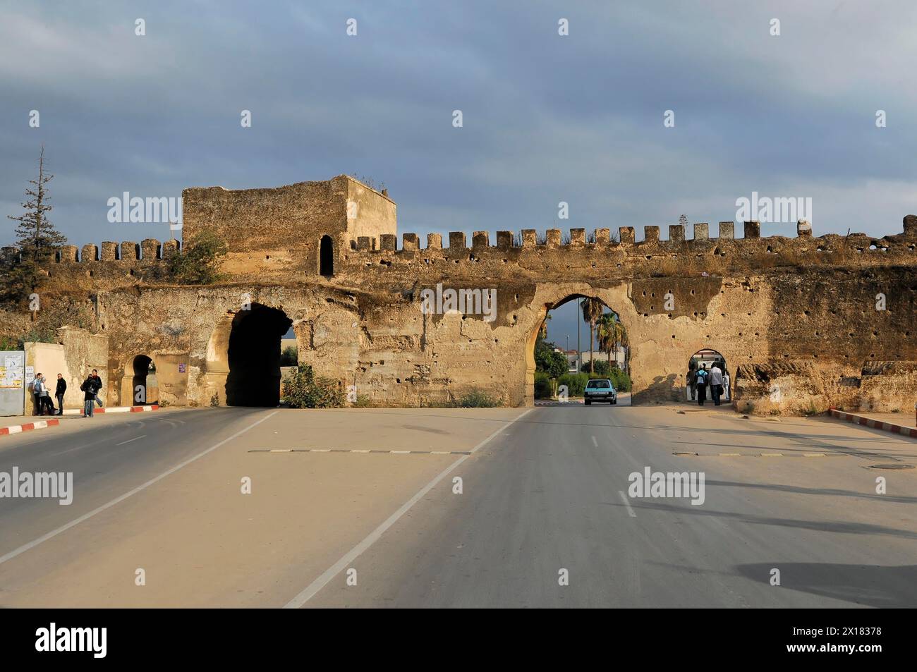 Parts of the city wall, Mulay Ismail mausoleum, Meknes, An ancient ...