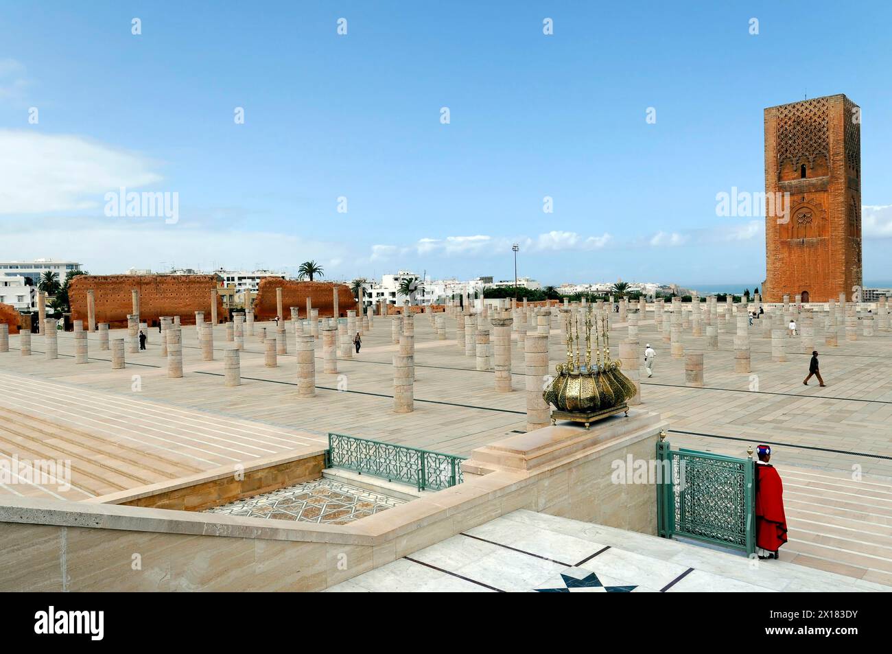 Hassan Tower, Rabat, Wide view over the square with the Hassan Tower ...