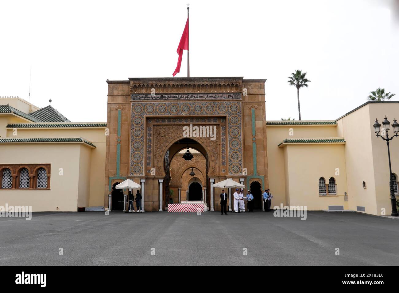 Entrance to the Royal Palace in Rabat, Morocco, view of a magnificent ...