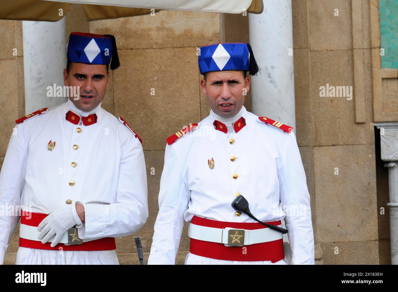 Guards at the Royal Palace in Rabat, Morocco, Two serious guards in ...