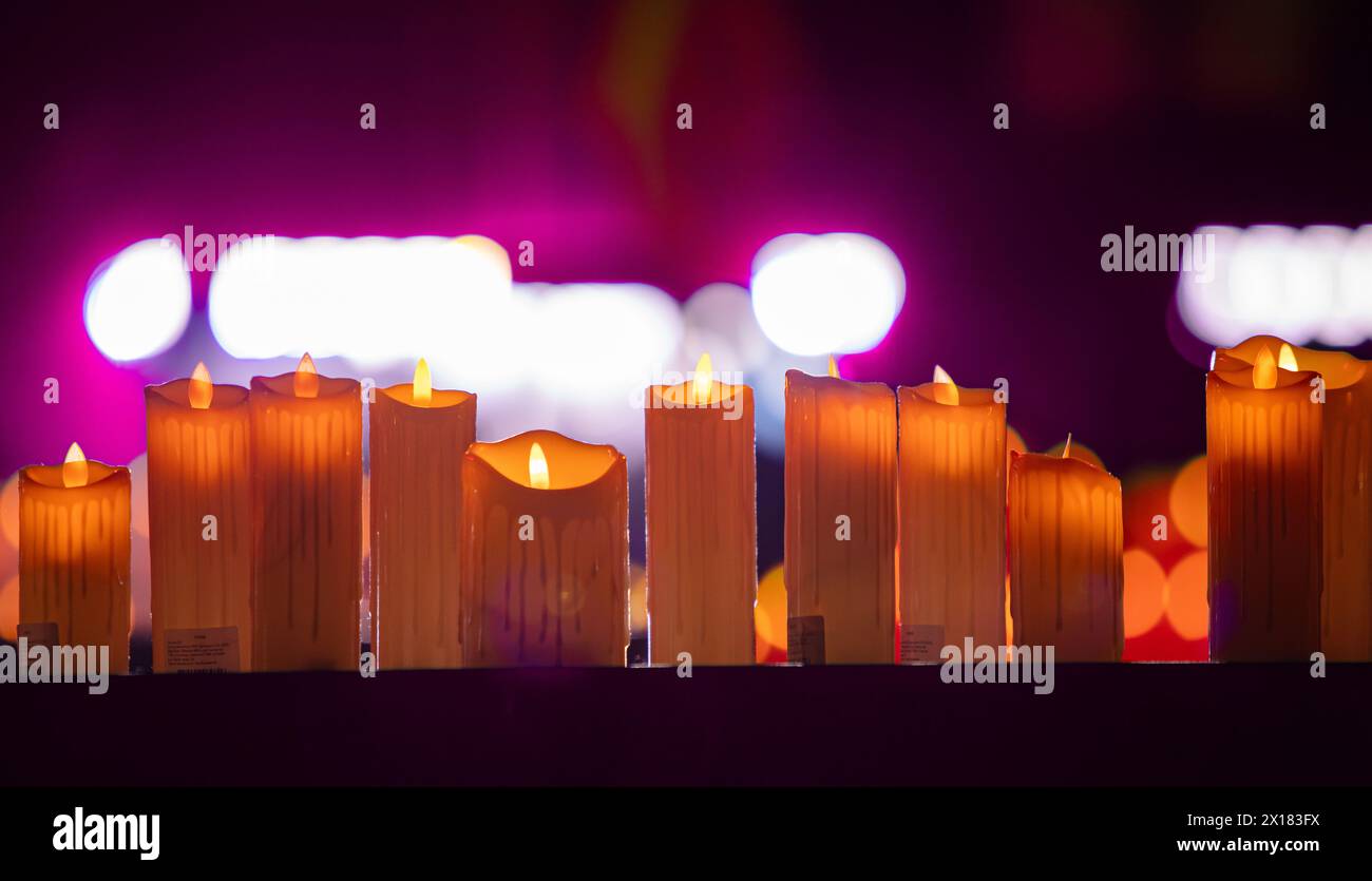 candles on the concert stage background for design purpose Stock Photo ...