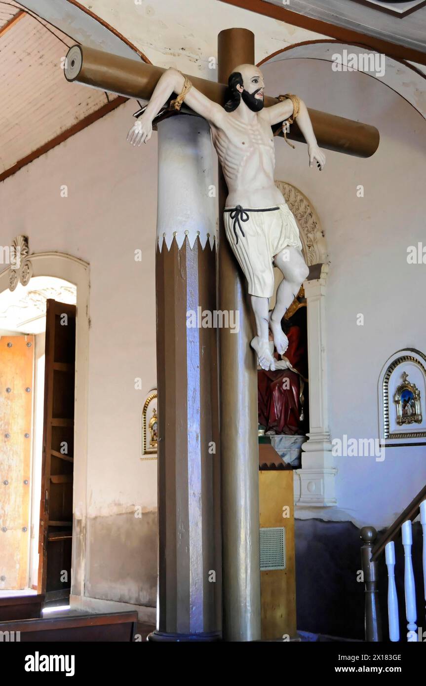 El Calvario Church, Leon, Nicaragua, Central America, crucifix on a ...