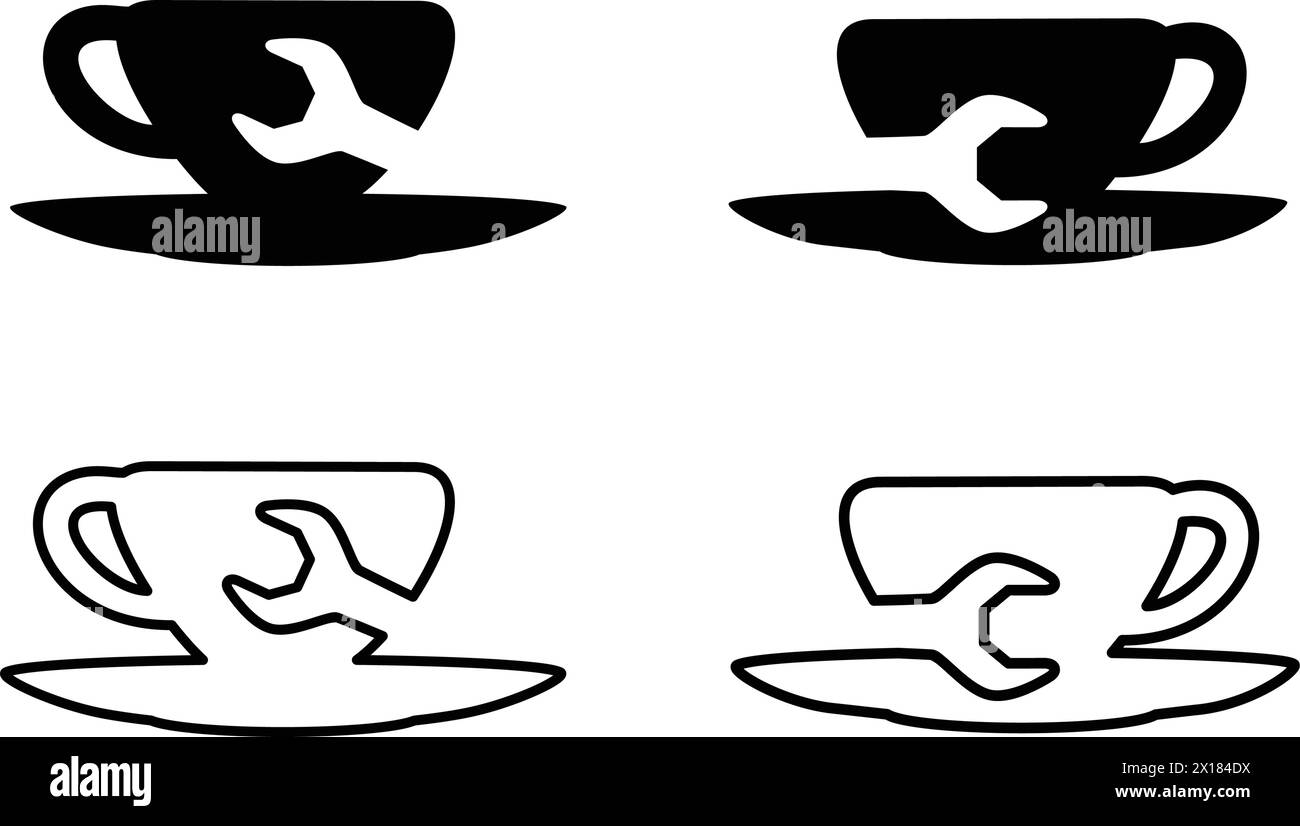 Vector illustration of Icon indicating Coffee Machine Repair. Coffee ...