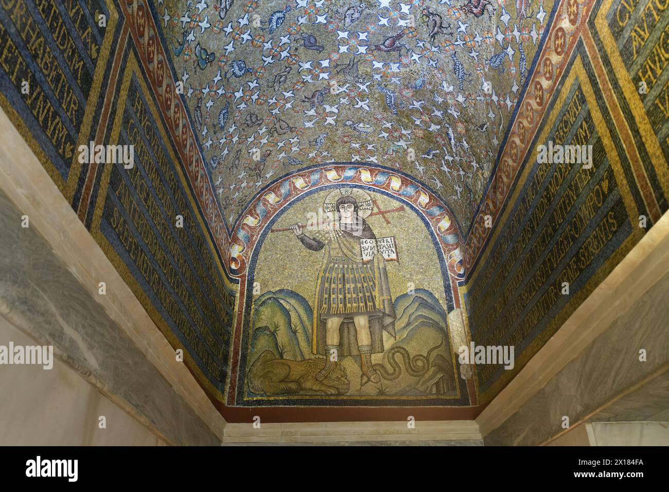 Christ treading on the beasts mosaic in Chapel of Saint Andrew or ...