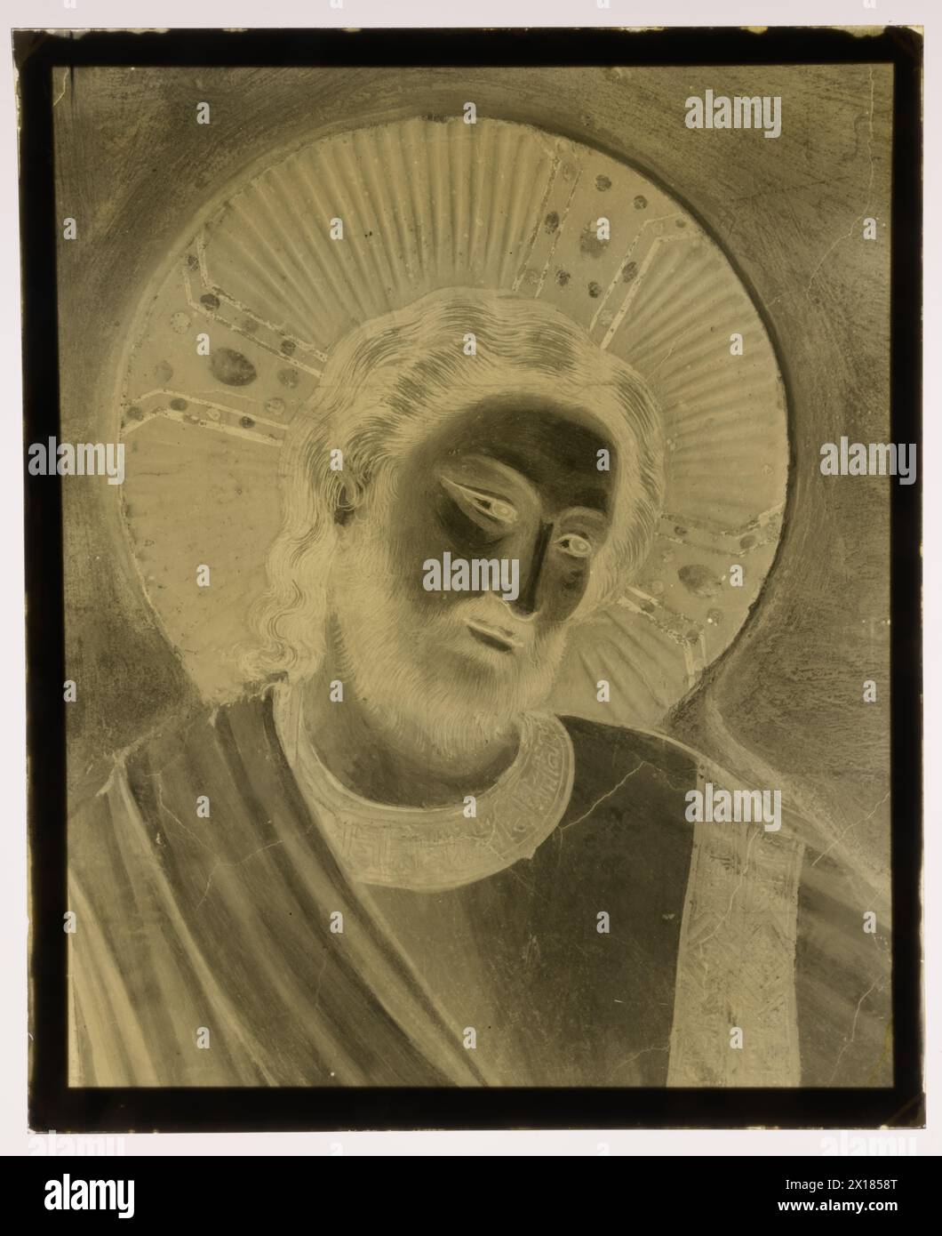Large format glass negative with an image of Jesus Christ Stock Photo ...