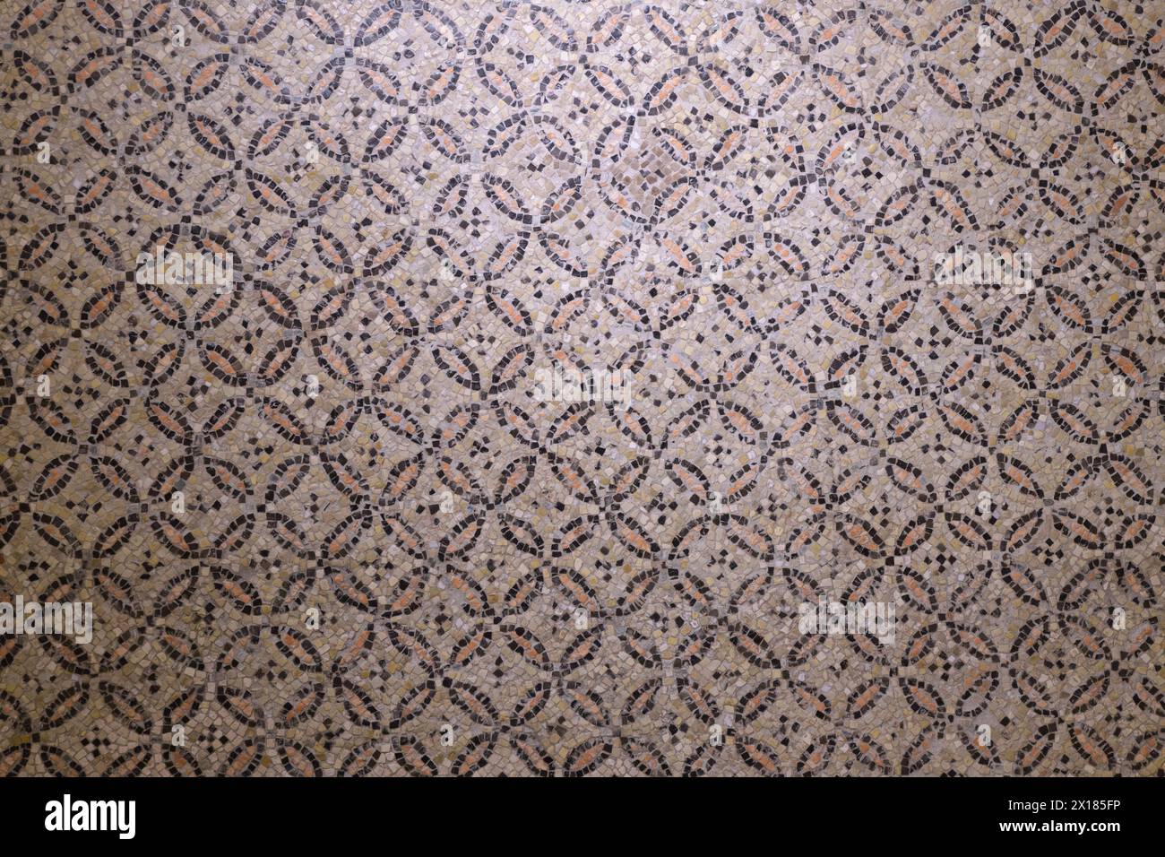 Late Roman floor mosaic with geometric motifs. Parma, Italy Stock Photo ...