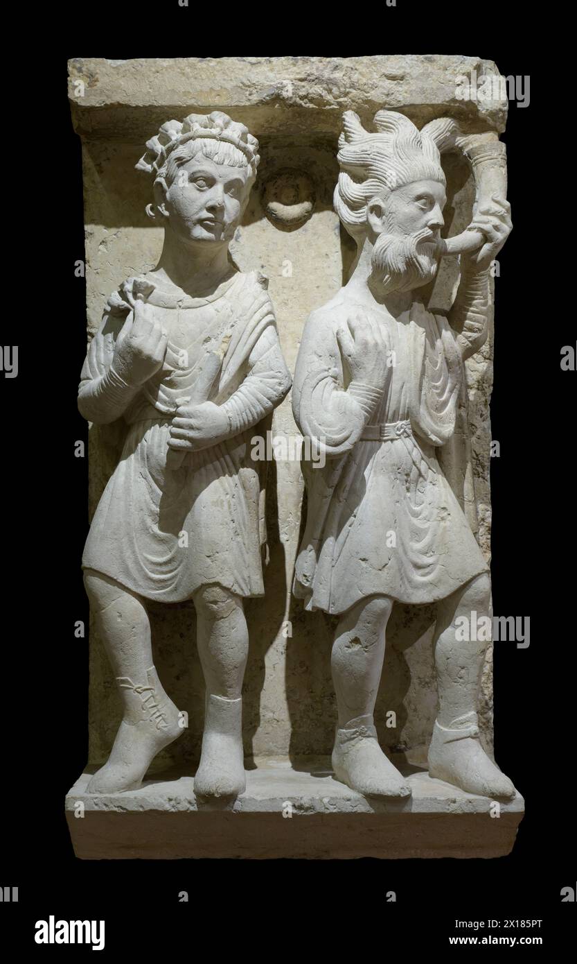 March and April sculpture by Maestro dei Mesi from Ferrara cathedral ...
