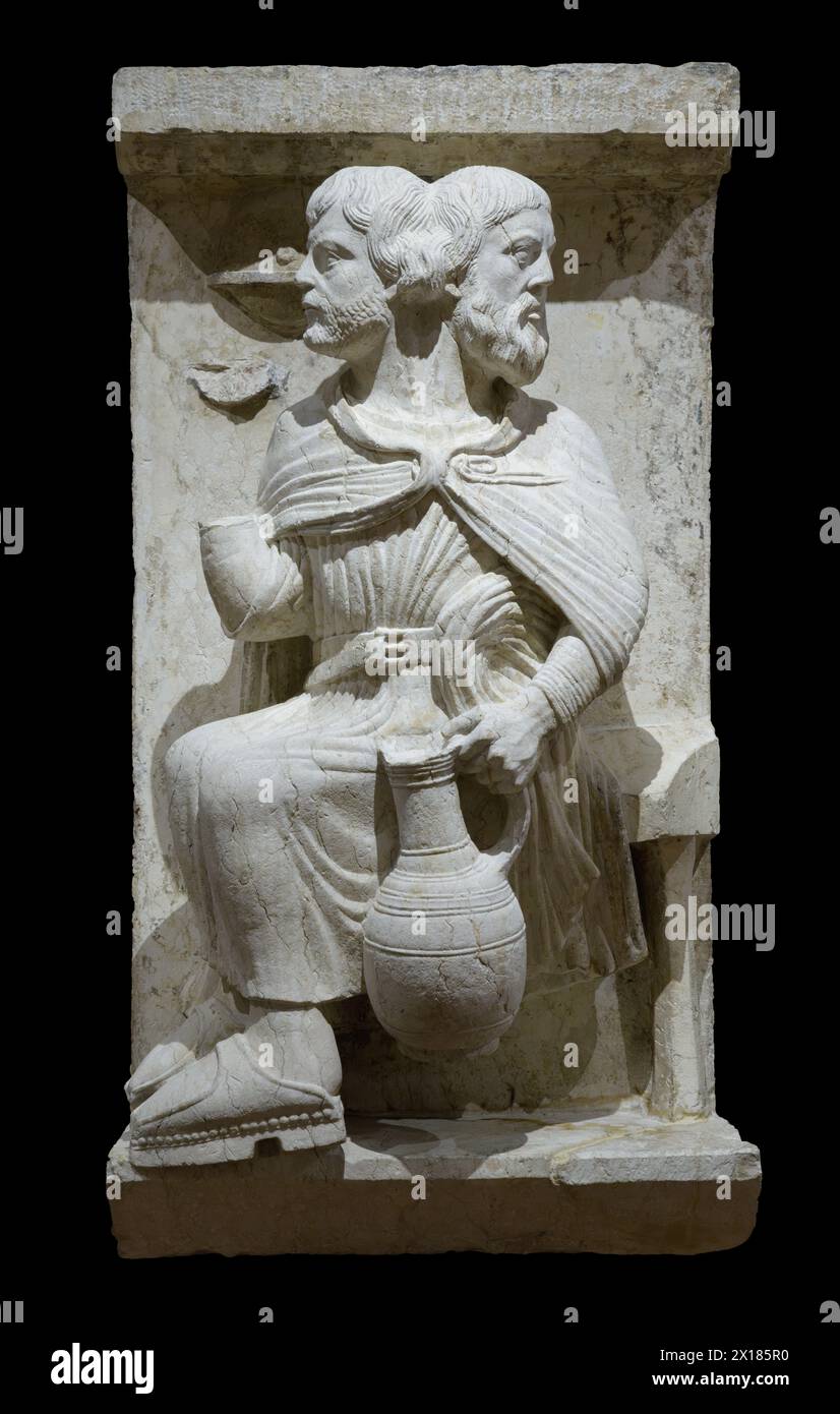 Kitchen (January). Two-faced Janus. Sculpture from Ferrara cathedral by ...