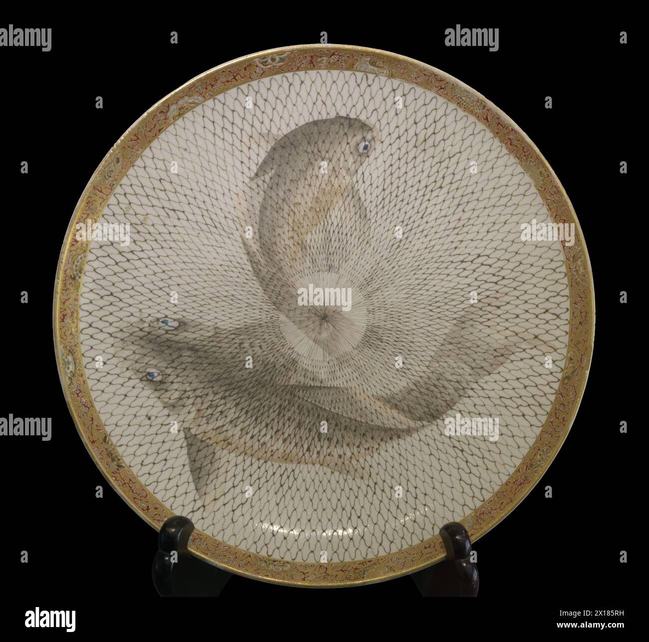 Traditional Japanese ceramic plate isolated Stock Photo - Alamy