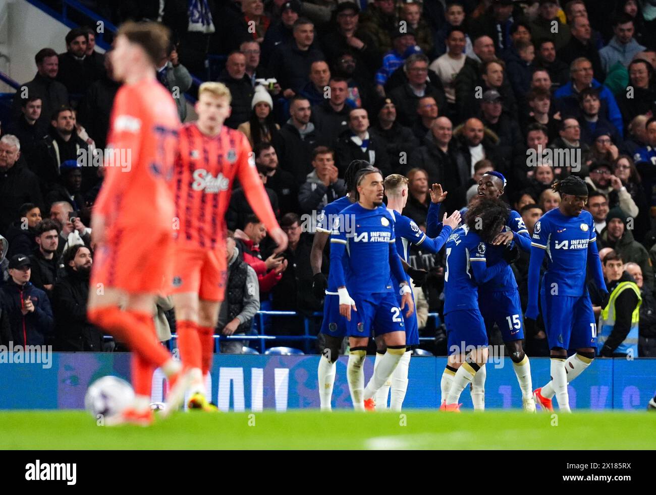 Chelsea's Nicolas Jackson celebrates scoring their side's fourth goal ...