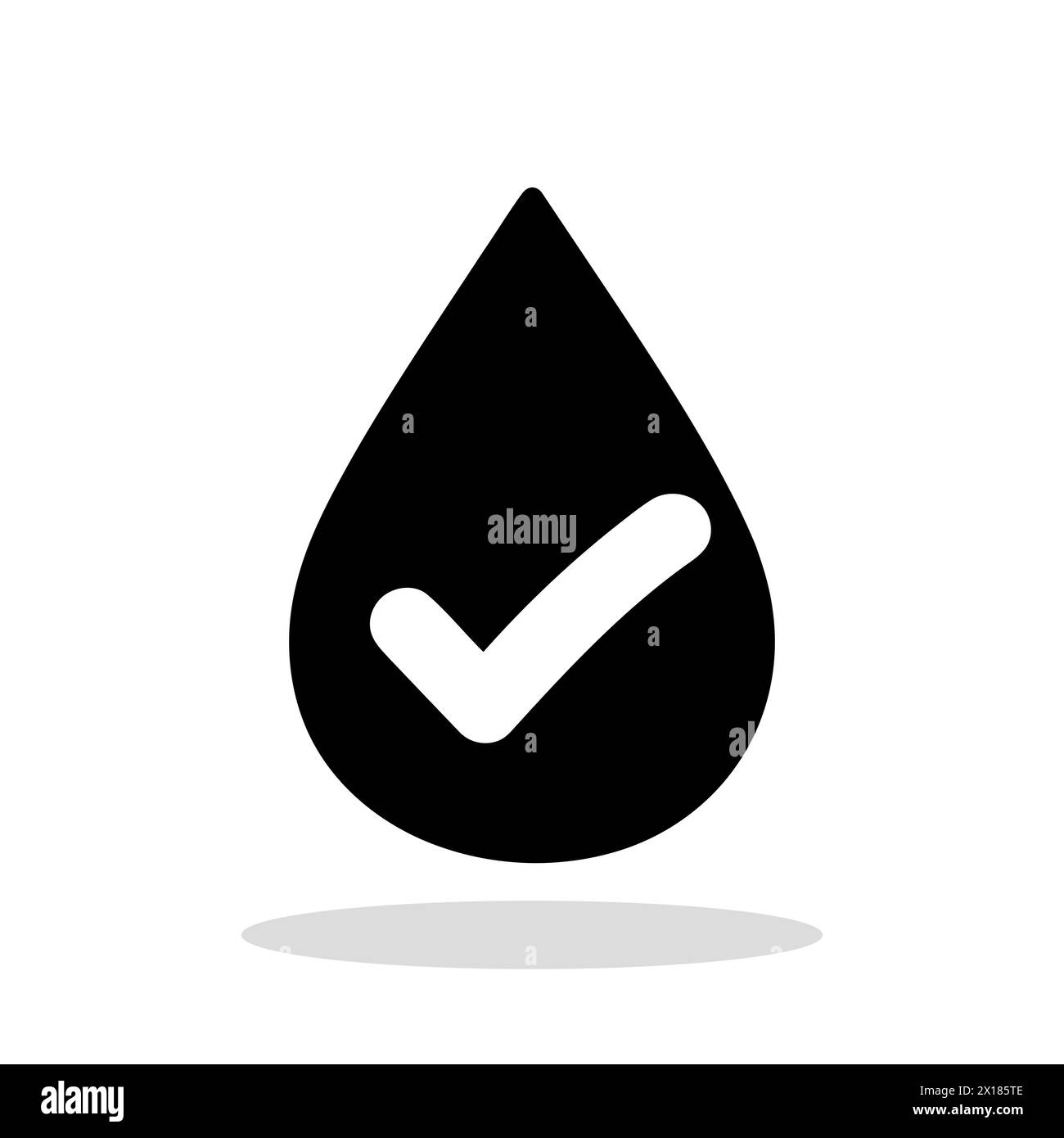Water drop icon with checkmark. Clean water concept. Drinkable water ...