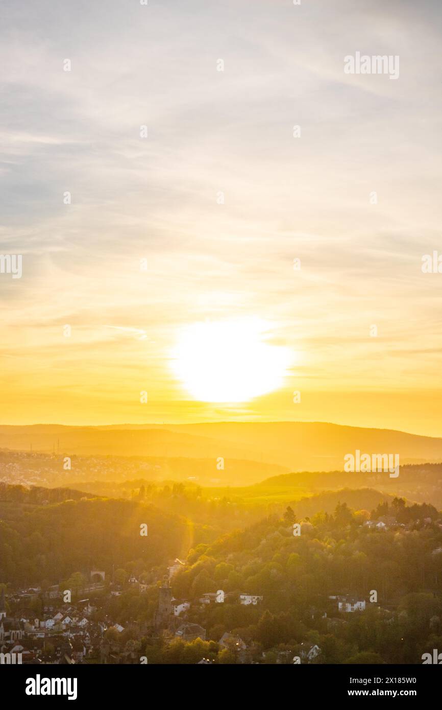 Landscape at sunrise. Beautiful morning environment with fresh green in ...