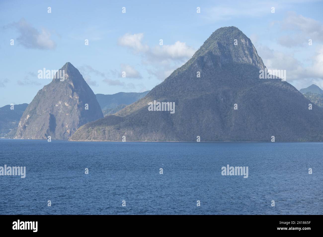 The Pitons in Saint Lucia, Caribbean Stock Photo - Alamy