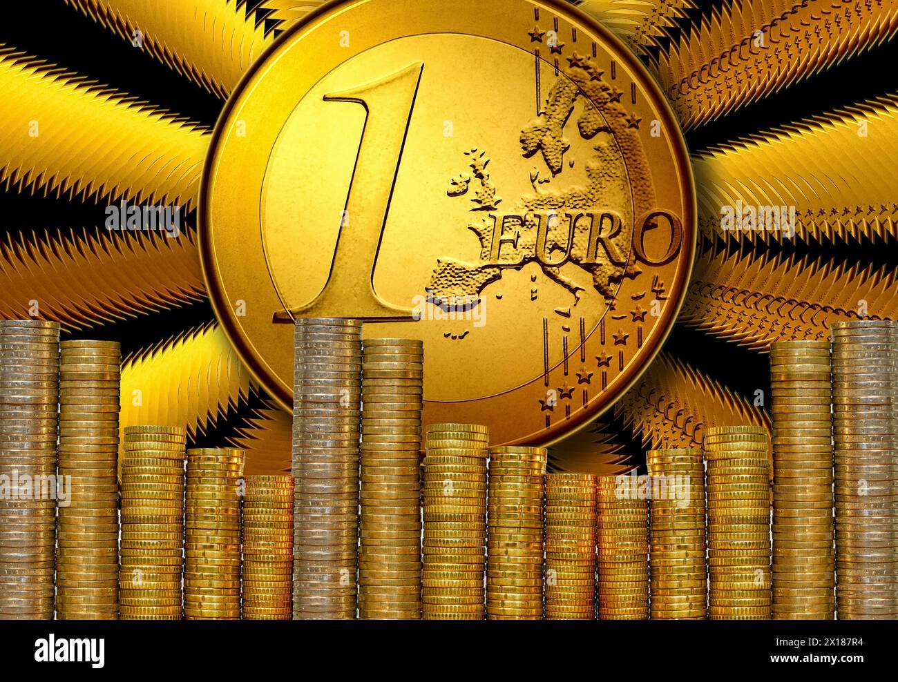 Symbolic image, euro, euro exchange rate, euro upswing, exchange rates ...