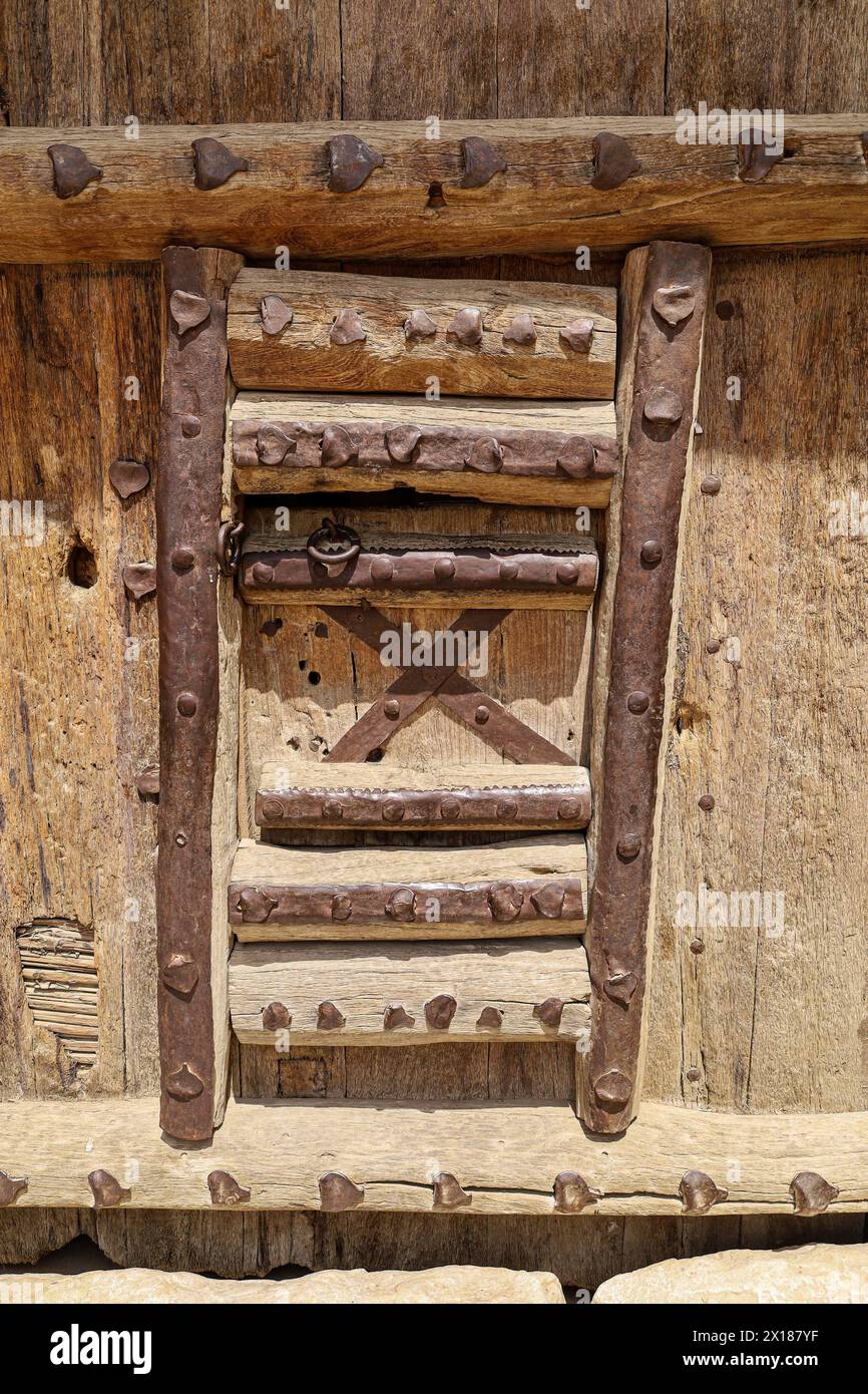 Old vantage wooden door and gate of the fort Al Masmak Palace Riyadh ...