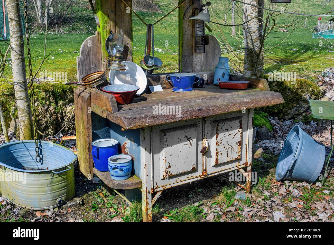 Old kitchen utensils, Allgaeu, Swabia, Bavaria, Germany Stock Photo - Alamy