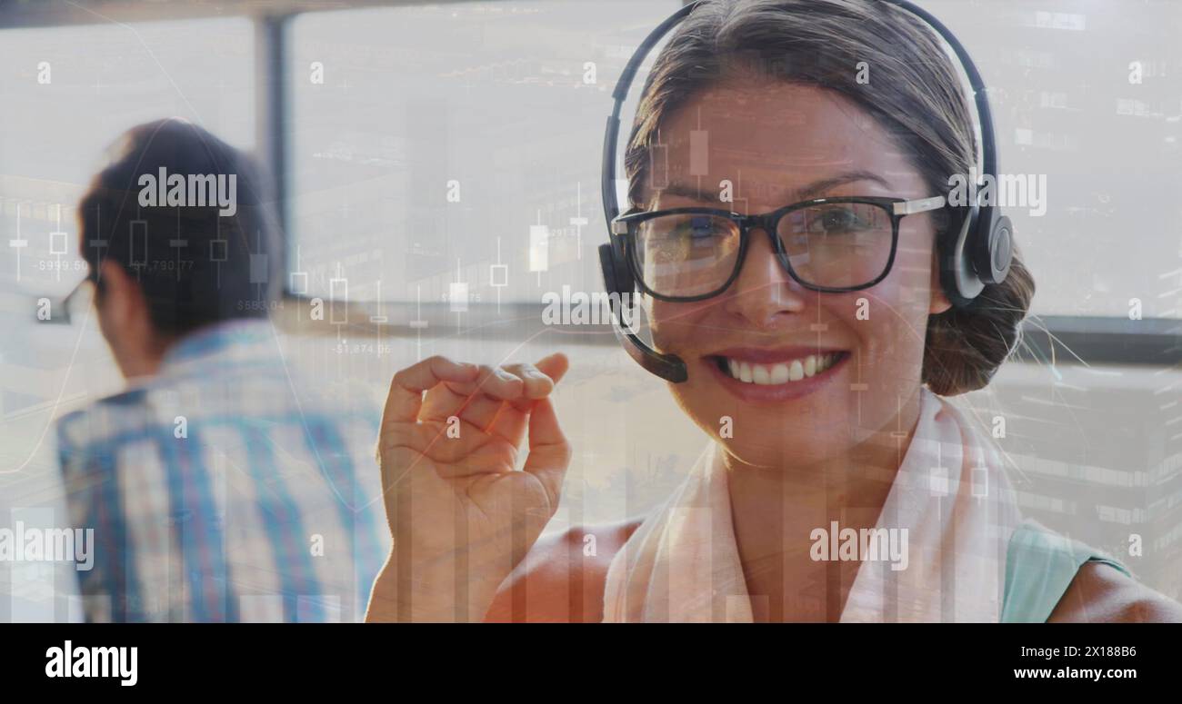Graph line animation over person hi-res stock photography and images ...