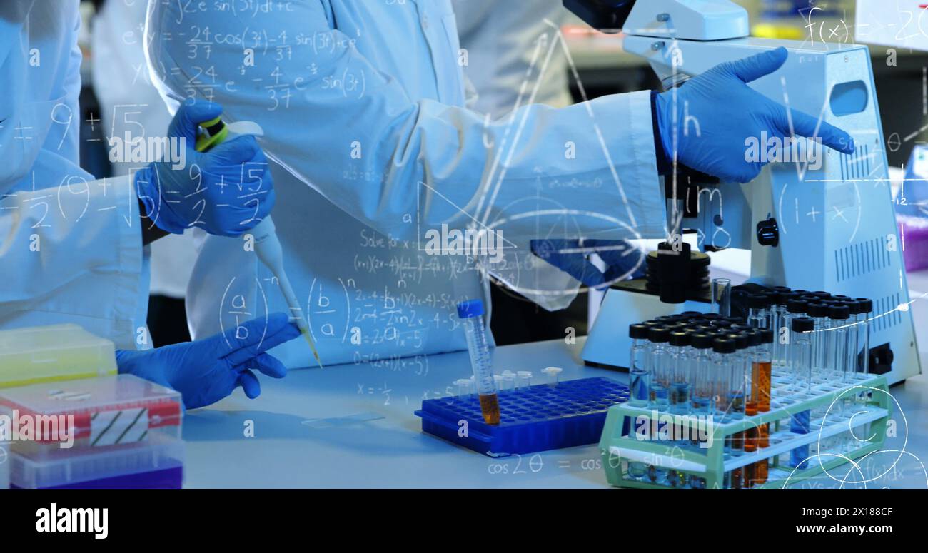 Animation mathematical equations over group hi-res stock photography ...