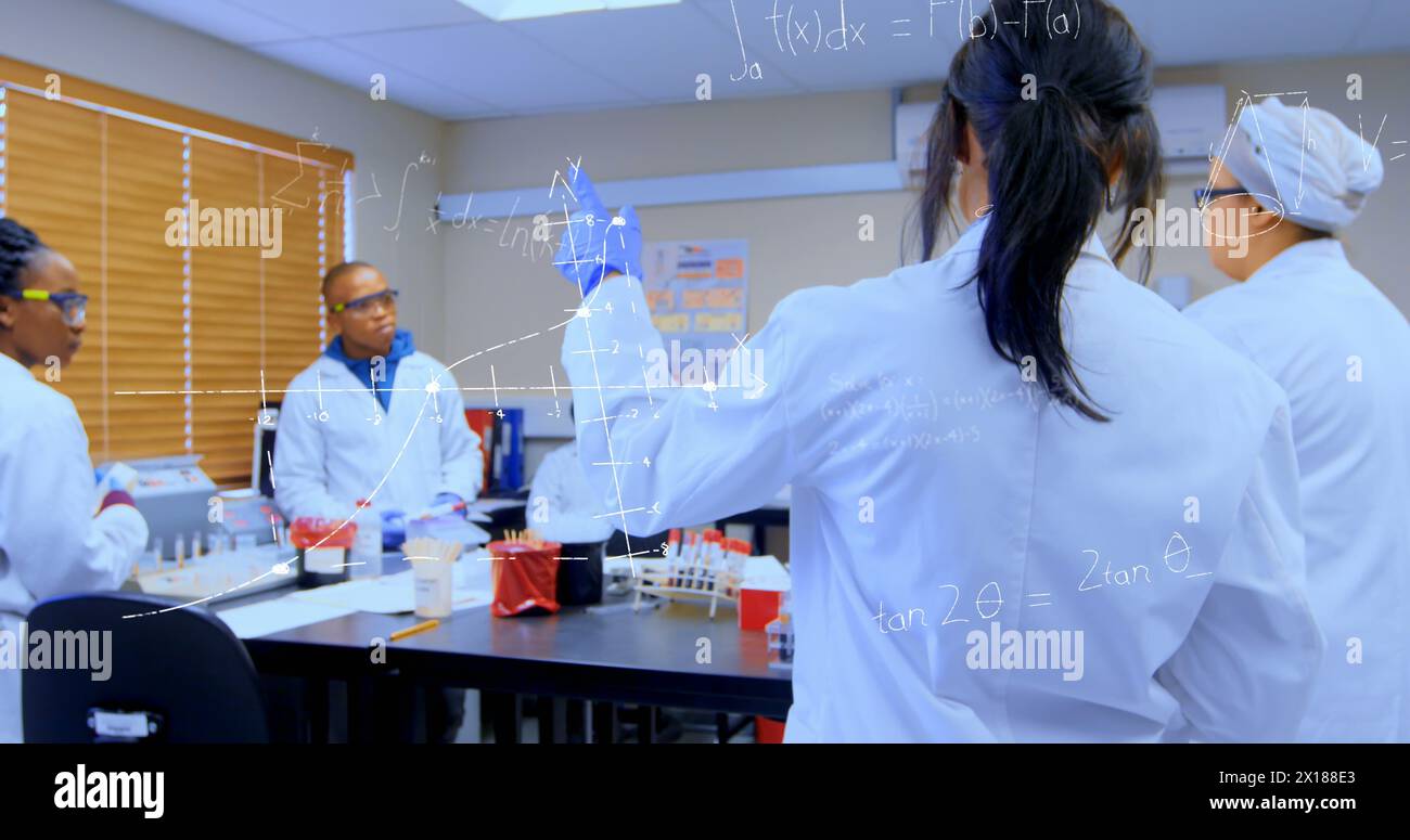 Animation mathematical equations diverse students hi-res stock ...