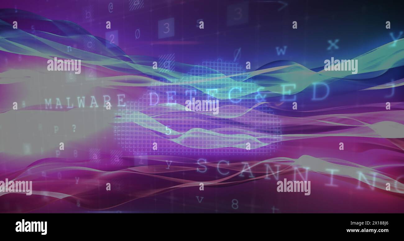 Image of security cyber attack warning, digital cloud and data ...