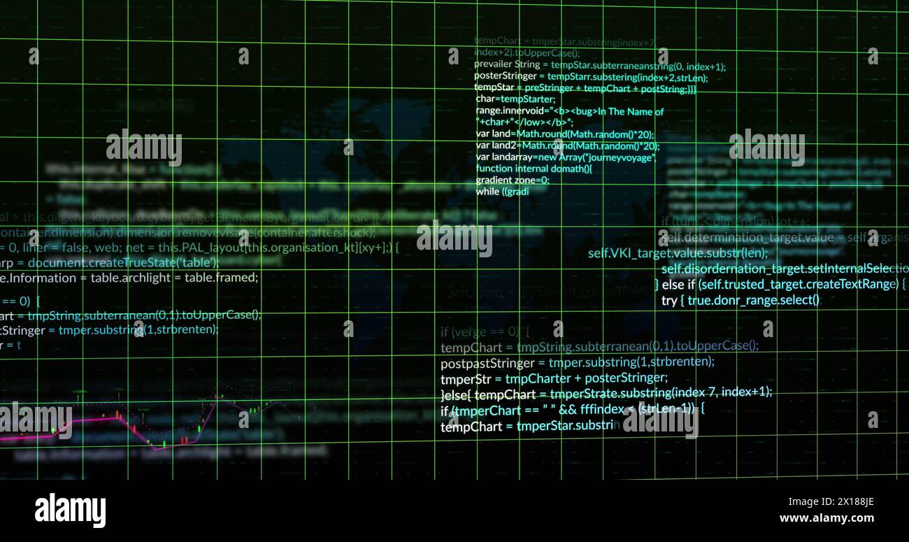 Image of financial data processing over grid Stock Photo - Alamy