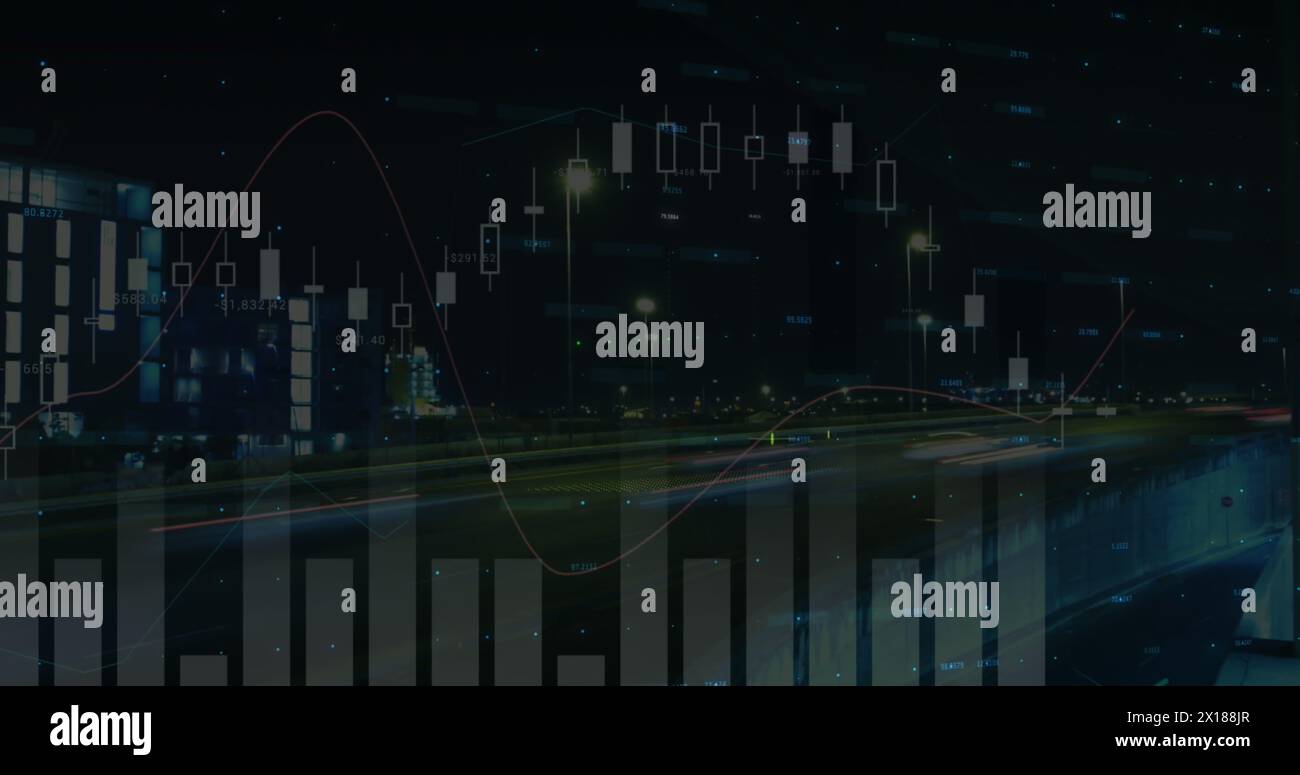 Image of financial data processing over screens Stock Photo - Alamy