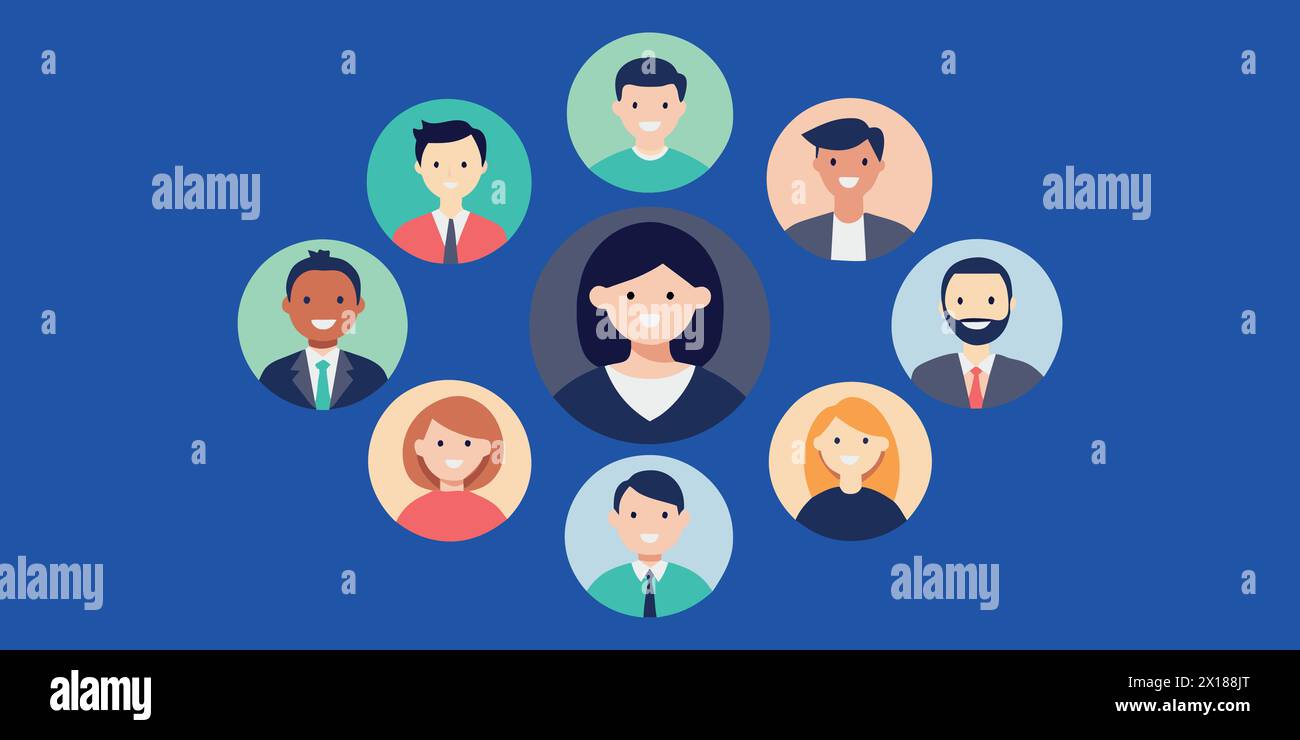 Beautiful avatars of business men and women, office workers. Set of ...