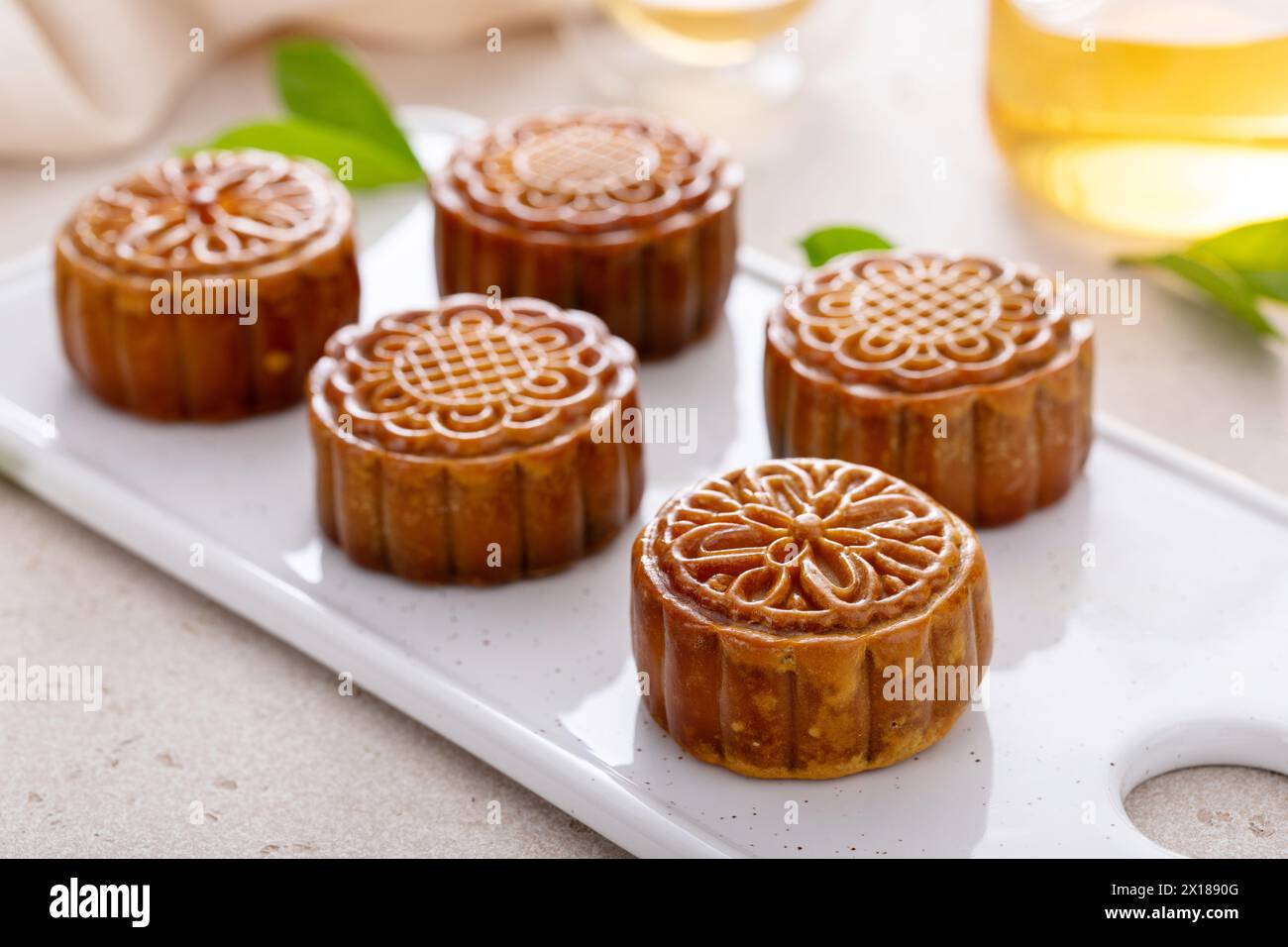Traditional Mooncakes For A Chinese Mid Autumn Festival Or Moon