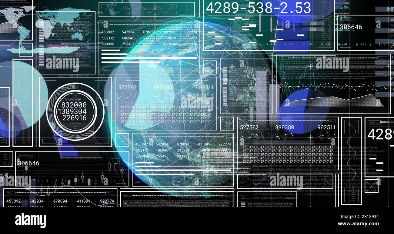 Animation binary code over digital hi-res stock photography and images ...