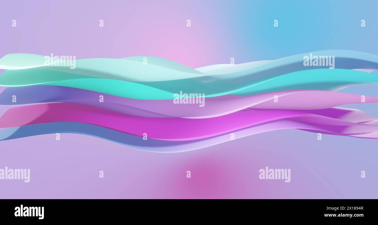 Image of pink to blue gradient layers waving over gradient background ...