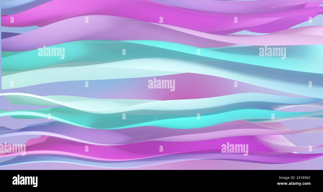 Image of pink to blue gradient layers waving over gradient background ...