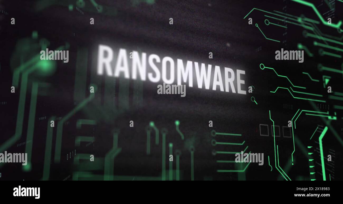 Image of ransomware text over data processing Stock Photo - Alamy