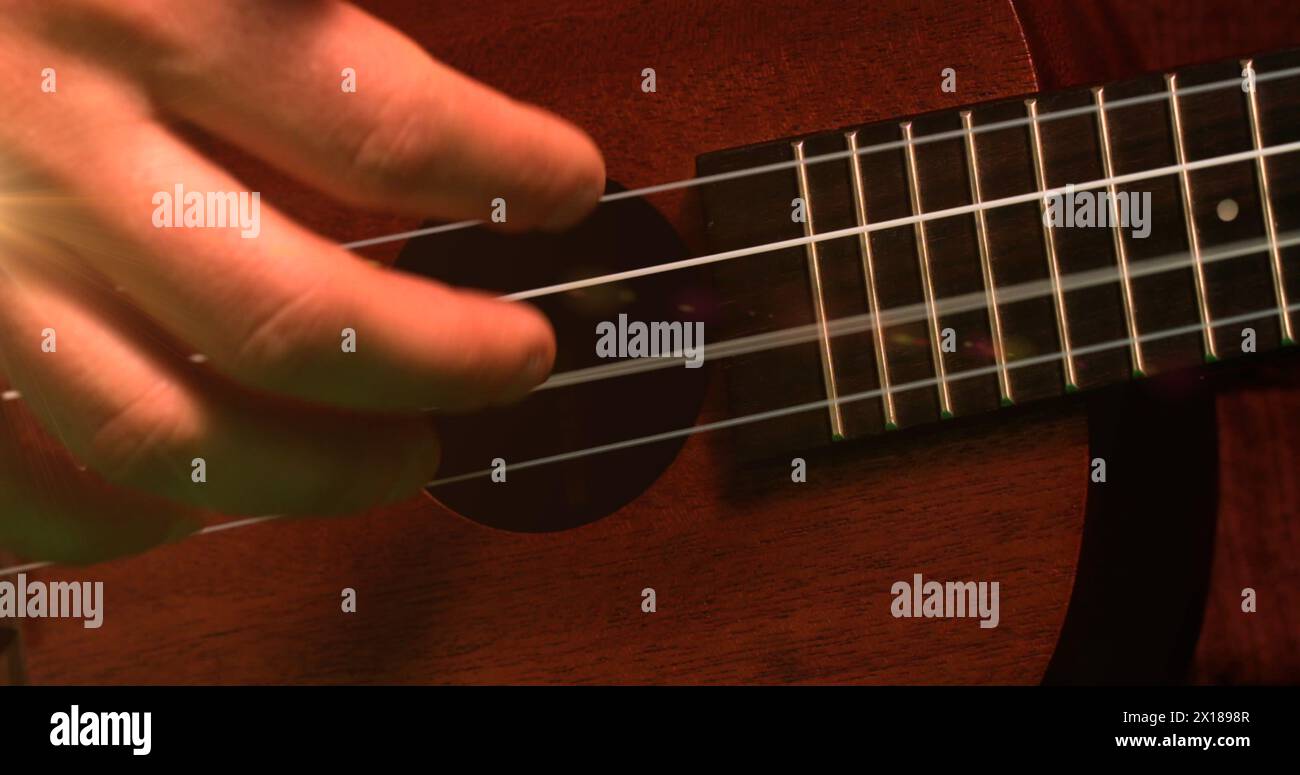 A digital representation of glowing red and orange spots of light ...