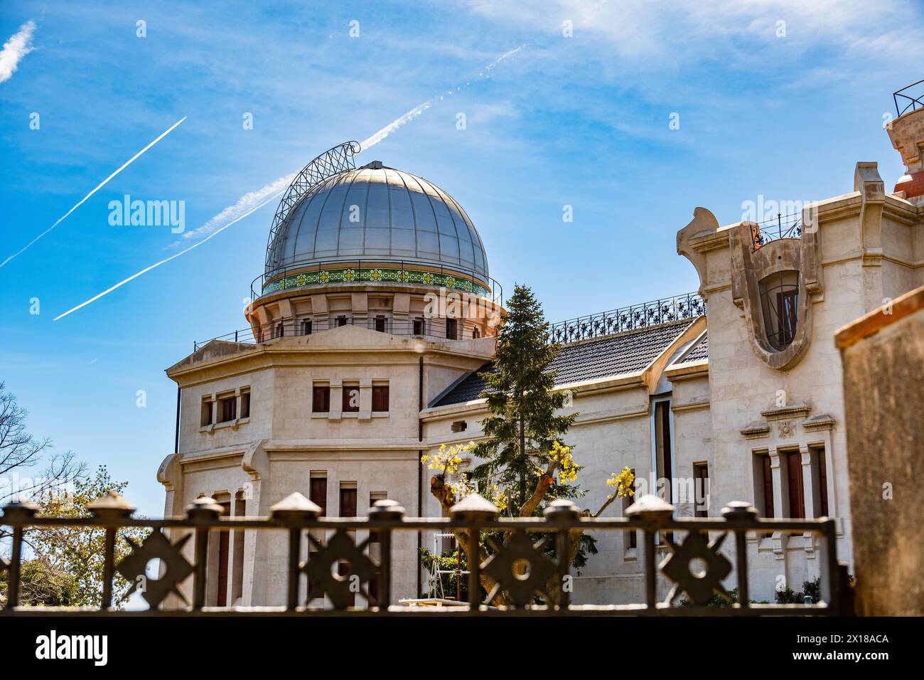 View of the Fabra Observatory on the Tibidabo in Barcelona, Spain Stock ...