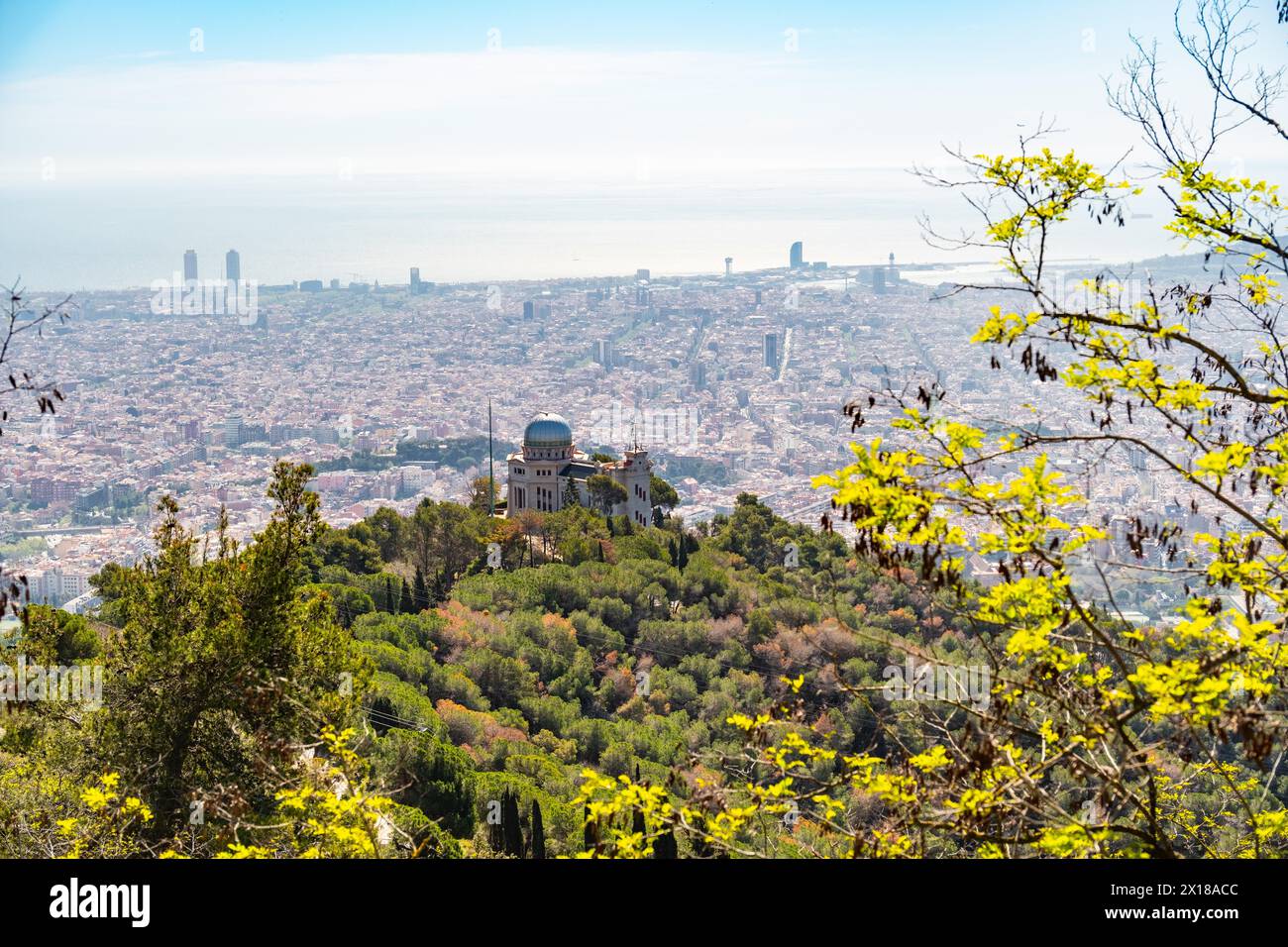 View of the Fabra Observatory on the Tibidabo in Barcelona, Spain Stock ...